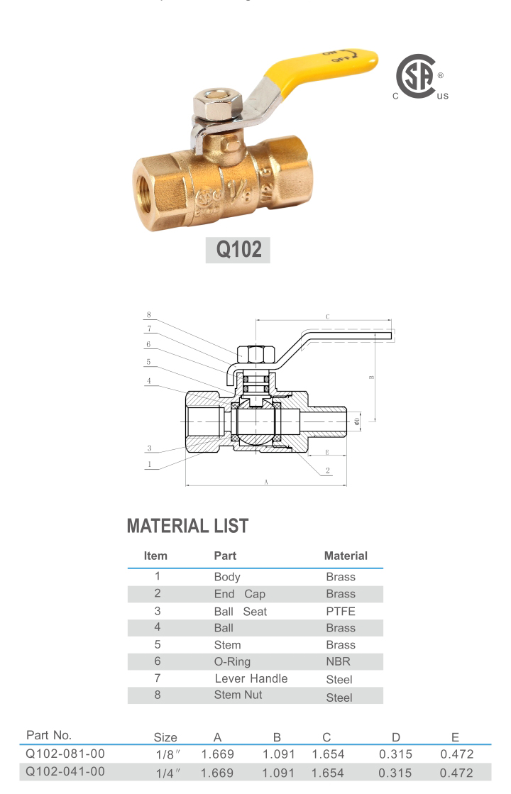 Brass Mini Ball Valve, FIP x FIP - Huaping Intelligent Control Technology