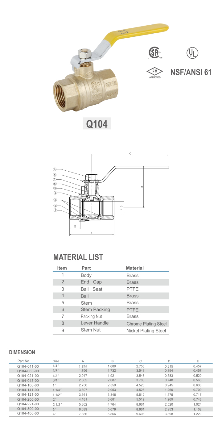 Brass Ball Valve, FIP x FIP - Huaping Intelligent Control Technology