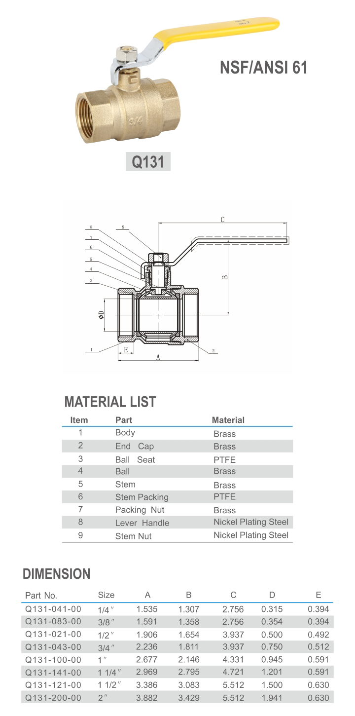 Brass Ball Valve, FIP x FIP - Huaping Intelligent Control Technology